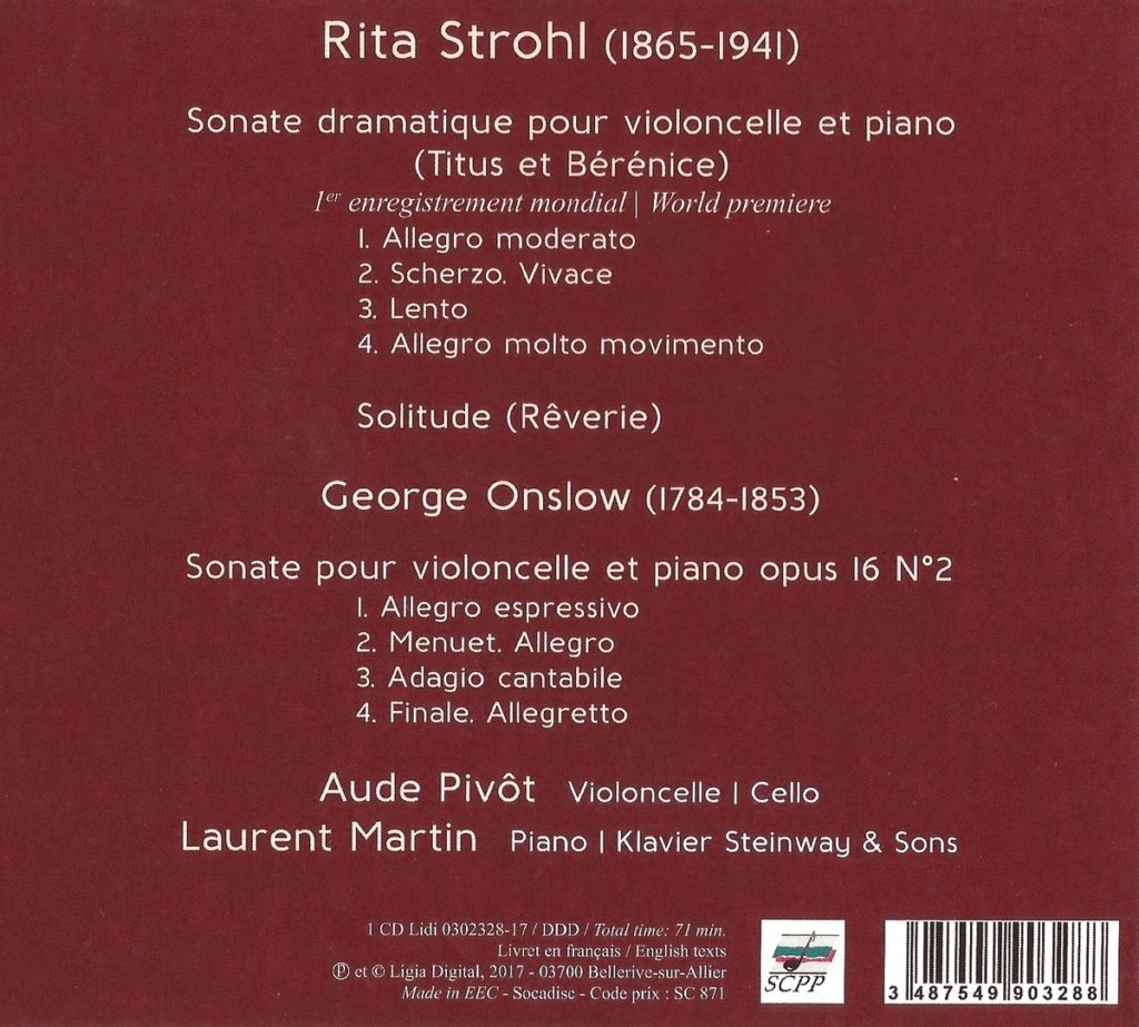 Rita STROHL, « Titus et Bérénice » | Les Amis de la musique française (AMF)
